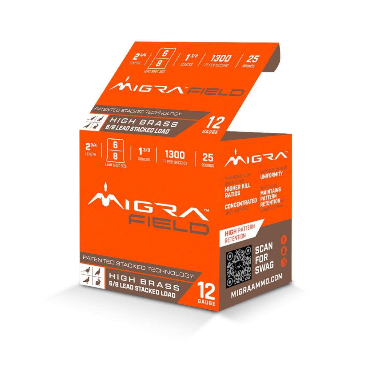 Migra Ultimate Field Hi-Brass Lead Stacked Shotshells 12ga 2-3/4″ 1-3 ...